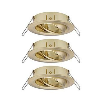 Paulmann 92489 Einbauleuchte Choose Spot Schwenkbar Max. 3x10W Deckeneinbaustrahler Messing Geb&uuml;rstet Einbaulampe Ohne Leuchtmittel Alu