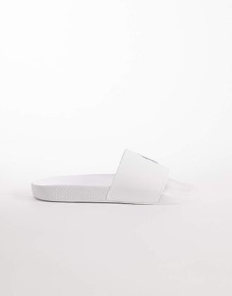 Polo Ralph Lauren Claquettes &agrave; logo embl&eacute;matique - Blanc