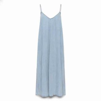 MY ESSENTIAL WARDROBE Femme, Robes, Bleu, Taille: 36 FR Robe en Denim avec Col en V