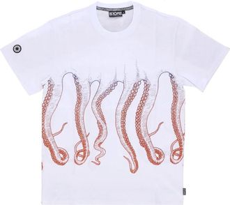 Octopus Gradient Tee Wei&szlig; Kurzarm T-shirt - - Tops - Herren - Wei&szlig; - XL