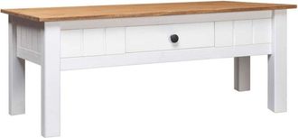 vidaXL Table basse Blanc 100x60x45 cm Pin massif Assortiment Panama