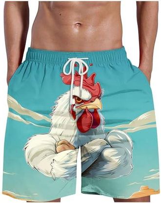 Generic Short de sport pour homme avec motif graphique extensible, taille &eacute;lastique et cordon de serrage avec poches, d&eacute;contract&eacute;, entra&icirc;nement, gym, pantalon