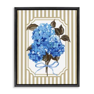 Stupell Industries Adonna Ebrahimi Leinwandbild, Motiv: Blaue Hortensienblüte, gerahmt, Grau, 78 x 63 cm