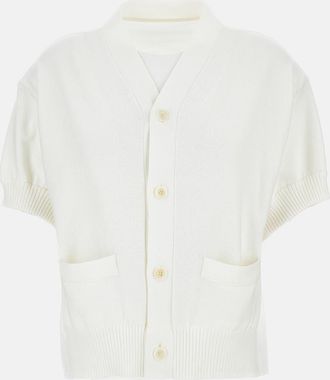 sacai Cardigan Aus Denim Und Strick