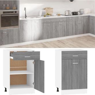 vidaXL Armoire de plancher &agrave; tiroir Sonoma gris 50x46x81,5 cm