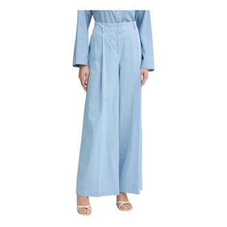 Twinset Stoffhose mit Falten - - Trousers - Damen - Blau - S