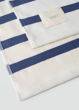 Mango Serviette plage 100 % coton rayures vert - Homme - Taille unique - MANGO MAN