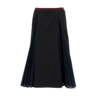 Plan C Plan C, Femme, Jupes, Noir, Taille: 36 FR A-line Midi Skirt
