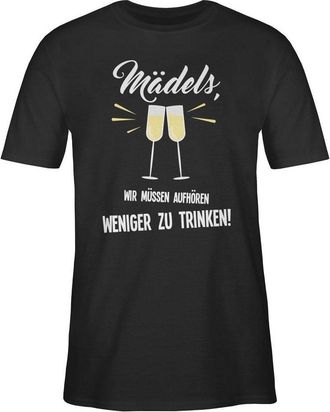 Shirtracer T-Shirt Mädels Wir müssen aufhören weniger zu trinken Sprüche Statement