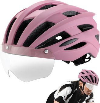 Generic Fahrradhelm - atmungsaktiver Kopfschutz mit Brille mit farbwechselnden Gl&auml;sern | Rennhelm f&uuml;r Fahrrad, f&uuml;r Outdoor-Sportarten, Radfahren und, M&auml;nner u