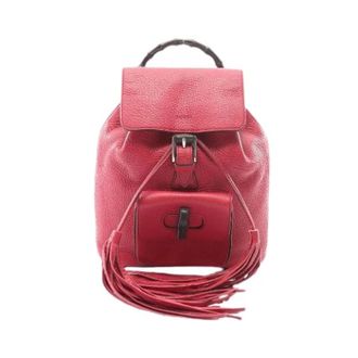 Gucci Pre-owned Bamboo Leather Backpack - - Pre-owned - Damen - Rot - ONE SIZE