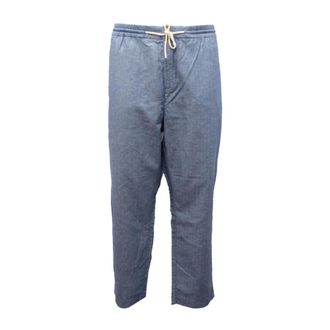 Scotch & Soda Homme, Pantalons, Bleu, Taille: W36 Pantalon en Coton/Lin Coupe Ajustée