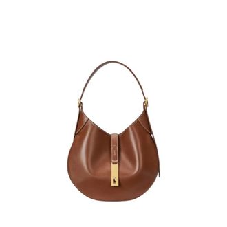 Polo Ralph Lauren Leder Umh&auml;ngetasche Polo ID Kollektion - - Bags - Damen - Braun - ONE SIZE