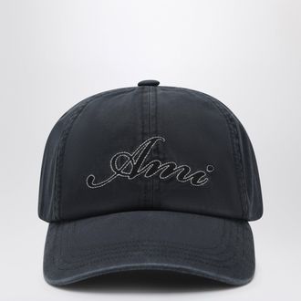 Ami Verblichene schwarze Baumwollkappe