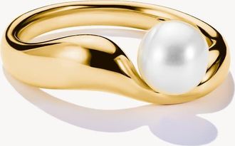 Thomas Sabo Natural Beauty - Vergoldeter Ring in Gelbgold und Wei&szlig; mit S&uuml;&szlig;wasserperle