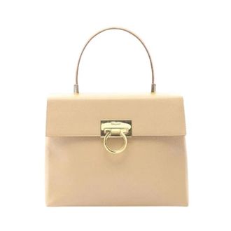 Ferragamo Pre-owned Gancini Lederhandtasche - - Pre-owned - Damen - Beige - ONE SIZE