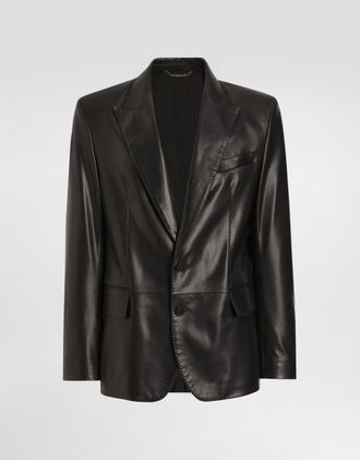 Dolce & Gabbana Single-breasted Sicilia Light Leather Jacket - Mann M&auml;ntel Und Jacken Schwarz 46