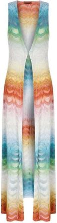 Missoni Femme, Pulls, Multicolore, Taille: 38 FR Long Gilet Cover-Up en Viscose Lam&eacute;e Nuanc&eacute;e