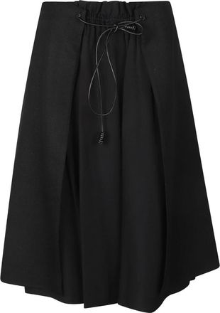 Moncler Woll-Gabardine-Midirock - - Skirts - Damen - Schwarzk - XS