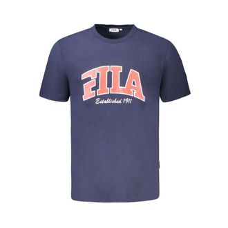 Fila Blau Baumwolle Grafik Herren T-Shirt - - Tops - Herren - Blau - XL