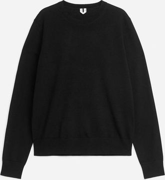 Arket Feinstrickpullover Aus Merinowolle -Schwarz