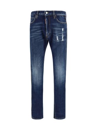 Dsquared2 Mens Jeans Teddy Mini Navy Blue Cotton