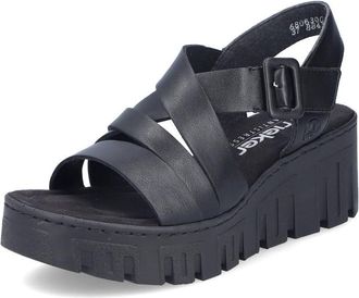 Rieker Damen Klassische Sandalen 68063, Frauen Sandalen,Sommerschuhe,Freizeitschuhe,offene Schuhe,Strandschuhe,schwarz (00),40 EU / 6.5 UK