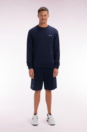 Eden Park Short En Molleton Coton Marine Noeud Papillon Cercl&eacute; Coupe D&eacute;contract&eacute;e