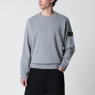 Stone Island Grey cotton sweatshirt with regular fit