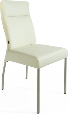 SIX Lederstuhl Stuhl Gatto Rindsleder | Besucherstuhl Leder Stuhl Stühle Weiss Eierschale