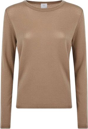 Eleventy Femme, Pulls, Beige, Taille: 38 FR Cashmere Crew Neck