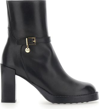 Tod's Femme, Chaussures, Noir, Taille: 39 EU Bottines &agrave; semelle en caoutchouc et talon de 5 cm noir femme