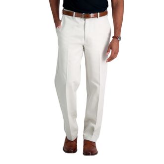 Haggar Herren-Hose f&uuml;r Arbeit bis Wochenende, versteckte erweiterbare Taille, b&uuml;gelfrei, Flache Vorderseite, Schnur, 38W / 34L