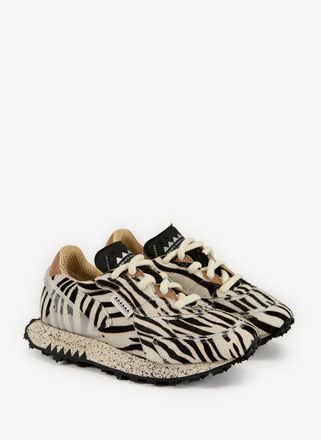 RUN OF Baskets en cuir m&eacute;lang&eacute;