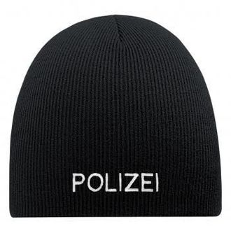 Fan-O-Menal Beanie Bonnet avec motif oiseau - Police - 55602 Noir
