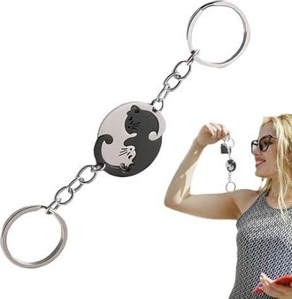 Generic Porte-clés pour couple - Porte-clés unique en forme de coeur assorti pour couple | Porte-clés puzzle mignon pour les amoureux, Noir, Refer to descript