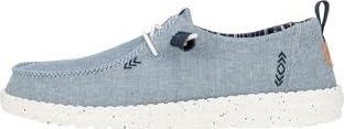 HeyDude Wendy Chambray pour Femmes - Chaussures Plates d&eacute;contract&eacute;es &agrave; Enfiler - Style Mocassin - Bleu Clair, 40