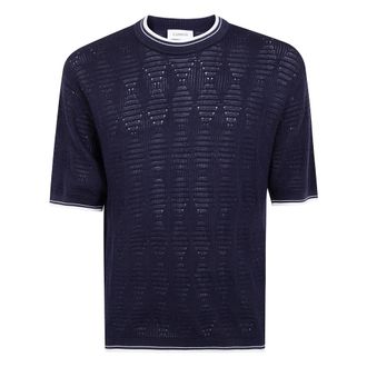 Laneus Strick-T-Shirt - - Knitwear - Herren - Blau - XL