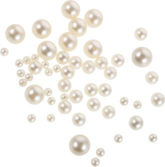 Pretyzoom 500 Stück Vase Füllperlen Weiße Lochlose Imitationsperlen für Hochzeits Geburtstagsdeko Schwimmkerzen Tischstreudeko Vielseitige Bastelperlen für DIY 