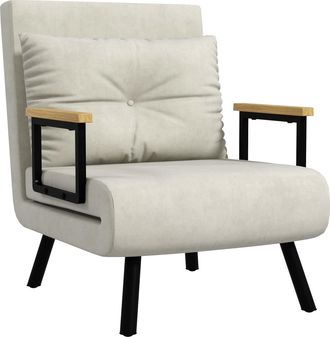 HOMCOM Schlafsessel 4 in 1 Sessel mit Schlaffunktion, 183 x 63 cm Klappbar Schlafsessel mit 5-stufig Verstellbarer R&uuml;ckenlehne, Lendenkissen und Samtoptik f&uuml;