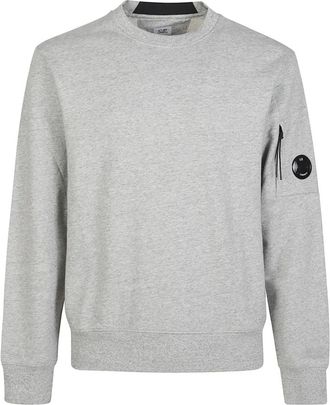 C.P. Company C.p. Company, Homme, Sweatshirts et sweats &agrave; capuche, Gris, Taille: S SweaT-shirt ras du cou en molleton diagonal textur&eacute;