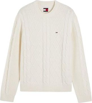 Tommy Hilfiger Pull en maille torsad&eacute;e &agrave; logo en coton