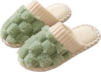 Generic Pantoufles dhiver en peluche pour homme et femme - En mousse &agrave; m&eacute;moire de forme - Antid&eacute;rapantes - Doubl&eacute;es - Pour lhiver - En peluche l&eacute;g&egrave;re - Pour l