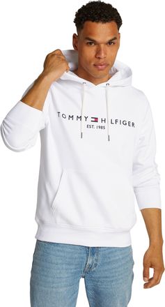 Tommy Hilfiger Herren Hoodie Tommy Logo mit Kapuze, Weiß (White), XXL