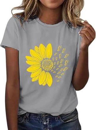 Generic Tee Shirt Femme Grande Taille D&eacute;t&eacute; Manche Courtes Basiques Haut T Shirt Et&eacute; D&eacute;contract&eacute; L&acirc;che Top &Agrave; La Mode &Agrave; Manches Courtes Chemise Chic Et &Eacute;l&eacute;gant 