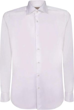 Dell'Oglio Homme, Chemises, Blanc, Taille: XL Chemise &agrave; Manches Longues en Twill de Coton