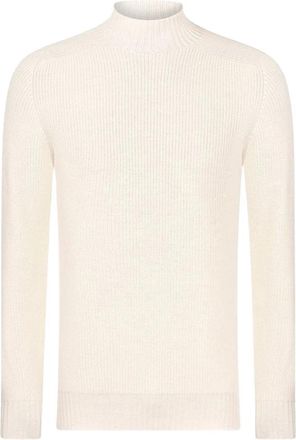 Gran Sasso Gerippter Stehkragen - - Knitwear - Herren - Wei&szlig; - M