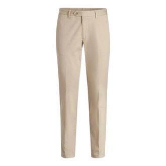 Oscar Jacobson Slim Fit Chinos aus Baumwolle mit Seitenverstellern - - Trousers - Herren - Beige - 2XL