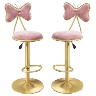 Generic Drehbare Barhocker, h&ouml;henverstellbare Tresenhocker, Esszimmerst&uuml;hle, Samt-Barst&uuml;hle mit geschwungener R&uuml;ckenlehne, K&uuml;cheninsel, Kneipe