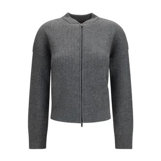 Max Mara Carnet Rippstrick-Cardigan - - Knitwear - Damen - Grau - M